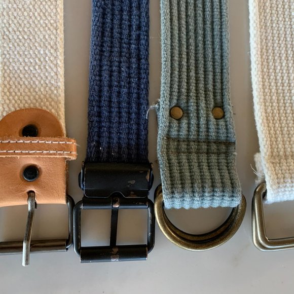 Accessories | 4 Cloth Belts Adjustable Cream Navy Vintage Blue White ...